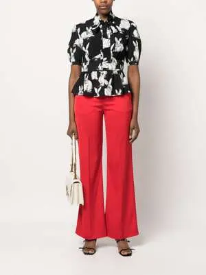 Pinko Flared Tailored Trousers - Red
