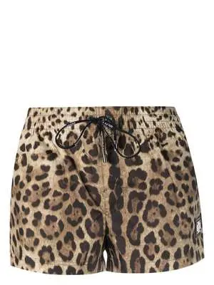 Dolce & Gabbana Leopard-print Mini Shorts - Black