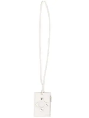 CRAIG GREEN Leather Lanyard Card Holder - White