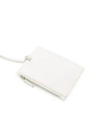 CRAIG GREEN Leather Lanyard Card Holder - White