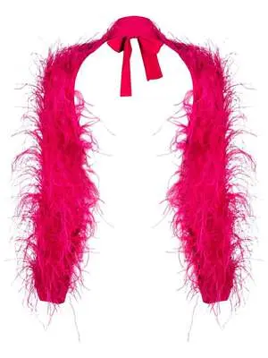 Cult Gaia Tie-neck Feather Jacket - Pink
