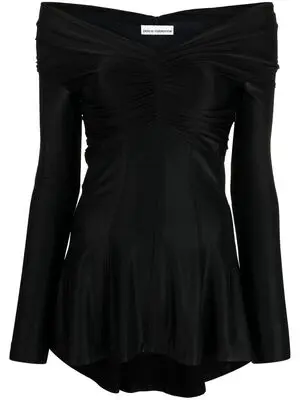 Rabanne Ruched Off-shoulder Flared Top