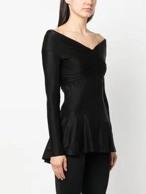 Rabanne Ruched Off-shoulder Flared Top