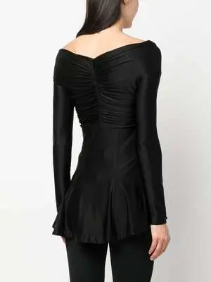 Rabanne Ruched Off-shoulder Flared Top
