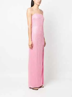 ROTATE BY BIRGER CHRISTENSEN Transparent Sequins Slit-detail Maxi Dress