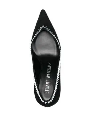 STUART WEITZMAN Crystal-embellished 100mm Pumps - Black
