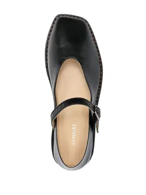 LEMAIRE Square-toe Loafers - Black