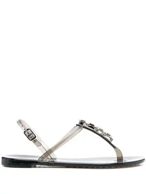 Casadei Crystal-embellished Jelly Sandals - Black