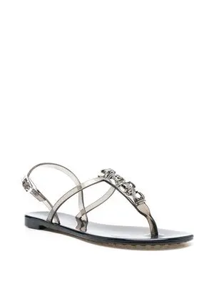 Casadei Crystal-embellished Jelly Sandals - Black