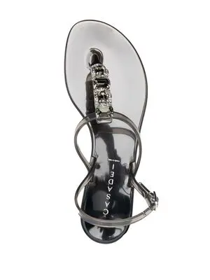 Casadei Crystal-embellished Jelly Sandals - Black