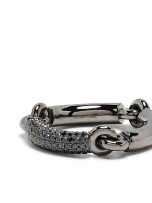 MAOR 18kt Gold Crystal Ring - Black
