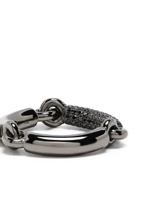 MAOR 18kt Gold Crystal Ring - Black