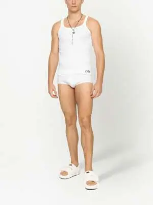 Dolce & Gabbana Brando Logo-waistband Ribbed Briefs - White
