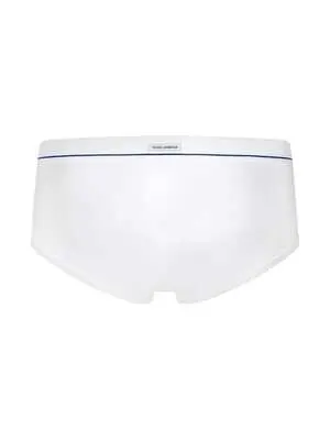 Dolce & Gabbana Brando Logo-waistband Ribbed Briefs - White