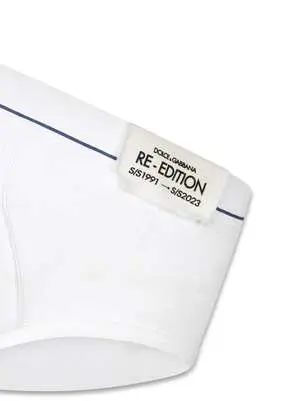 Dolce & Gabbana Brando Logo-waistband Ribbed Briefs - White