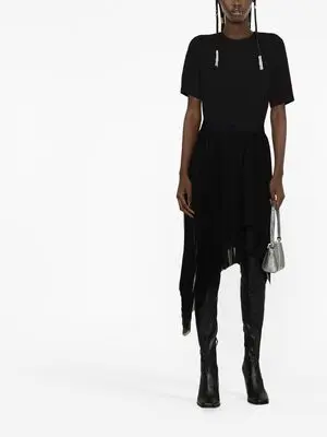 Givenchy Asymmetric Pleated Midi Dress