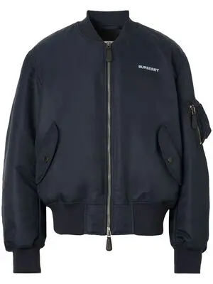 Burberry Logo-print Bomber Jacket - Blue