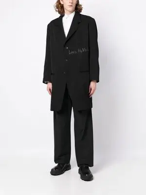 Yohji Yamamoto Notched-lapels Wool Coat