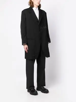 Yohji Yamamoto Notched-lapels Wool Coat