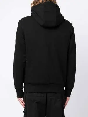 Moose Knuckles Logo Plaque Zip-up Hoodie - Black
