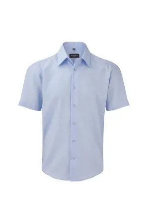 RUSSELL ATHLETIC Collection Mens Short Sleeve Tailored Ultimate Non-iron Shirt - Blue