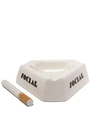 SELETTI Slogan-print Porcelain Ashtray - White