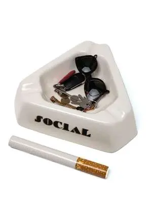 SELETTI Slogan-print Porcelain Ashtray