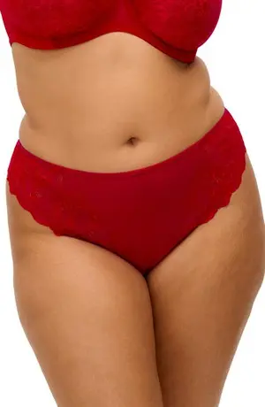Elomi Brianna Lace & Mesh Thong - Htered
