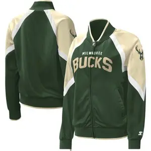 STARTER Milwaukee Bucks Slam Dunk Track Jacket - Hunter Green