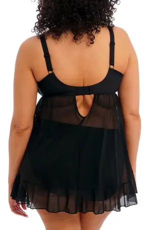 Elomi Priya Full Figure Underwire Babydoll - Black