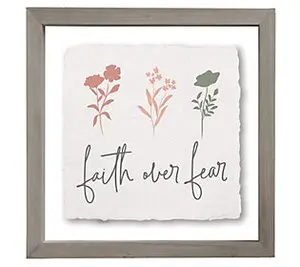 SINCERE SURROUNDINGS 10' Faith Over Fear Floati Ng Frame Art - One-color