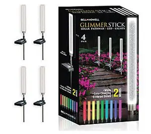 BELL & HOWELL Bell + Howell Solar Powered Color Changing Glim Er Sticks 4pk - One-color