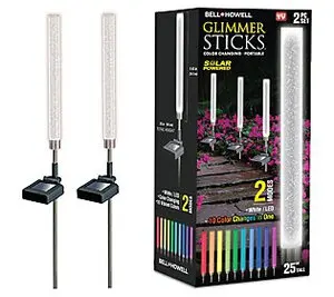 BELL & HOWELL Bell + Howell Solar Powered Color Changing Glim Er Sticks 2pk - One-color
