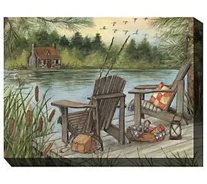 WEST OF THE WIND Lake Time Outdoor Canvas Art 4 X30 - One-color