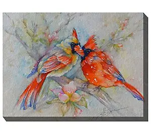 WEST OF THE WIND Cardinal Courtship Outdoor Can As Art 40x30 - One-color