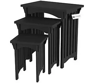 LAVISH HOME Nesting Tables Mission Style Legs S Et Of 3 - One-color