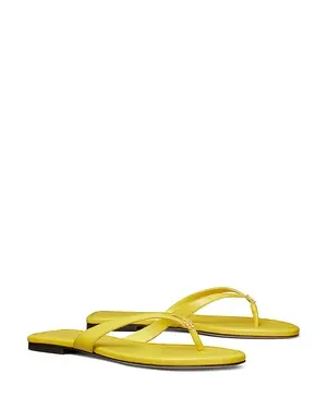 Tory Burch Capri Leather Flip Flops Colza Yellow
