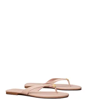 Tory Burch Capri Leather Flip Flops - Shell Pink