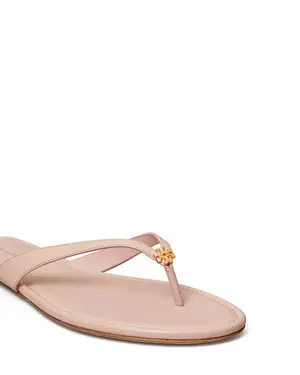Tory Burch Capri Leather Flip Flops - Shell Pink