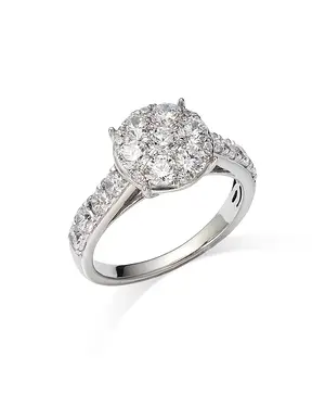 Bloomingdale'S 14k Gold Diamond Cluster Ring 1.60 Tcw - White