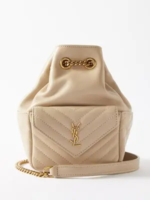 Saint Laurent Saint Laurent - Joe Mini Quilted-leather Bucket Bag - Womens - Cream - ONE SIZE - Cream