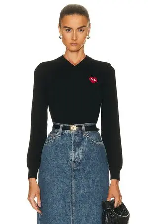 Play Comme Des Garcon Trimmed Knitwear For Women