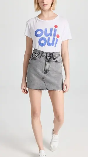 MOTHER High Waisted Wedge Micro Skirt