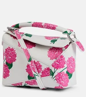 Loewe Puzzle Edge Mini Floral Leather Shoulder Bag