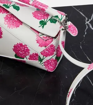 Loewe Puzzle Edge Mini Floral Leather Shoulder Bag