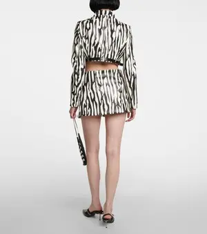 Coperni Zebra-print Wrap Mini Skirt - Black