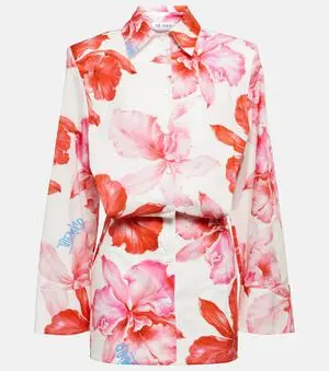 Attico Margot Floral Cotton Shirt Dress - Multicoloured