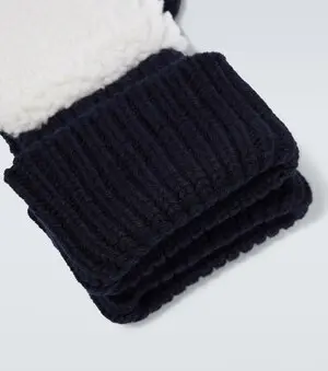 Thom Browne Shearling-trimmed Wool Mittens