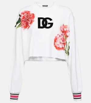 Dolce & Gabbana Logo Cropped Sweatshirt - White