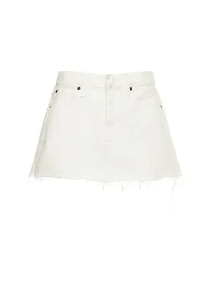 SLVRLAKE Micro Cut-Off Denim Mini Skirt - White